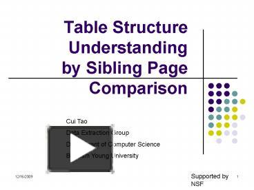 PPT – Table Structure Understanding by Sibling Page Comparison ...