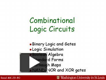 PPT – Combinational Logic Circuits PowerPoint presentation | free to ...