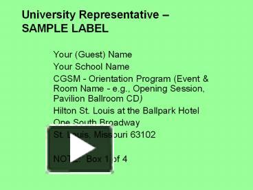 PPT – University Representative PowerPoint presentation | free to view ...