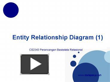PPT – Entity Relationship Diagram 1 PowerPoint presentation | free to ...