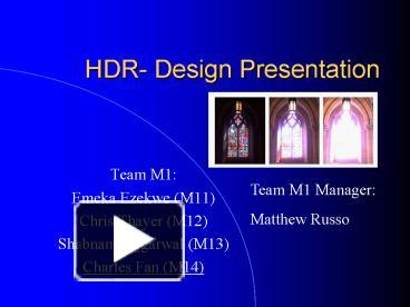 HDR Design Presentation presentation | free to download