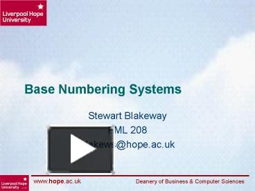 Base Numbering Systems presentation | free to view
