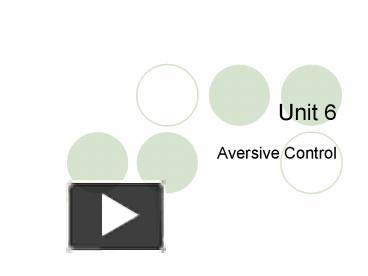 PPT – Aversive Control PowerPoint presentation | free to view - id ...