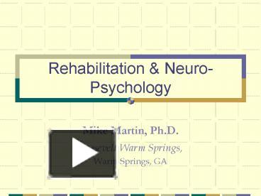 Rehabilitation presentation | free to view