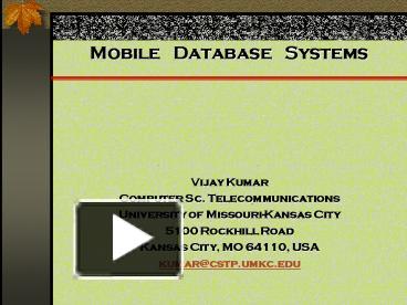 PPT – Mobile Database Systems PowerPoint presentation | free to view ...