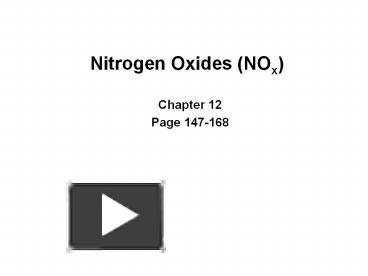 Nitrogen Oxides (NOx) presentation | free to view