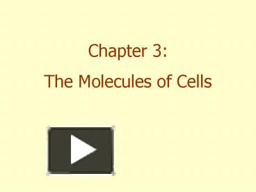 PPT – The Molecules of Cells PowerPoint presentation | free to view ...