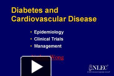 Diabetes and Cardiovascular Disease presentation | free to view