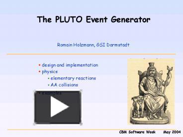PPT – The PLUTO event generator PowerPoint presentation | free to view ...
