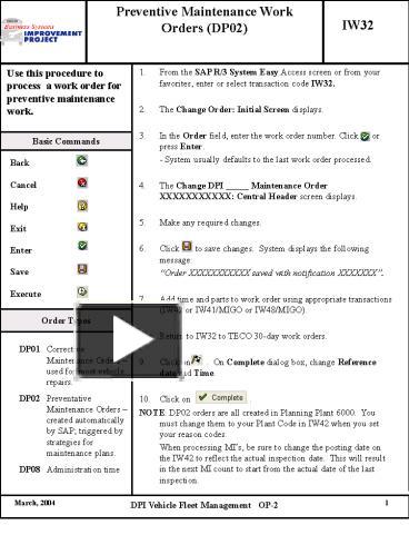 PPT – Preventive Maintenance Work Orders DP02 PowerPoint presentation ...
