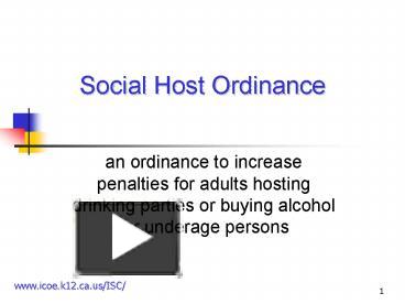Social Host Ordinance presentation | free to view