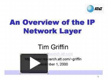 PPT – An Overview of the IP Network Layer PowerPoint presentation ...