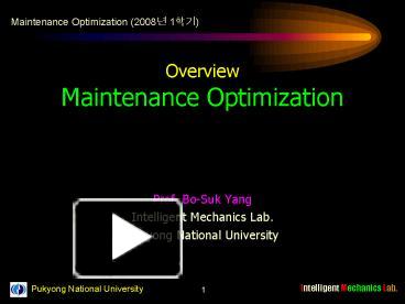 Overview Maintenance Optimization presentation | free to view