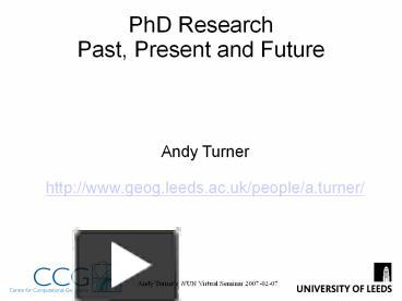 PhD Research Past, Present and Future presentation | free to download