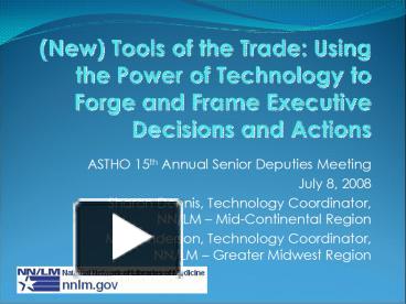 ASTHO 15th Annual Senior Deputies Meeting presentation | free to view