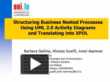 PPT – Barbara Gallina, Nicolas Guelfi, Amel Mammar PowerPoint ...