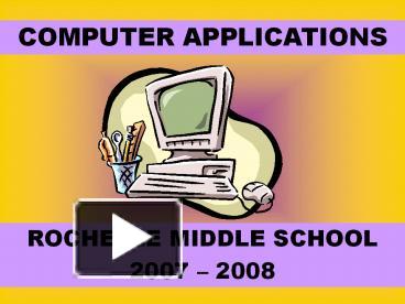 PPT – COMPUTER APPLICATIONS PowerPoint presentation | free to view - id ...