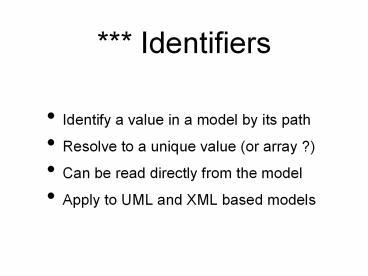 Identifiers presentation | free to download