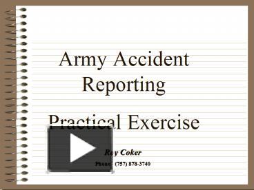 Accident Reporting presentation | free to view