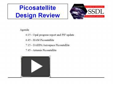 Picosatellite Design Review presentation | free to view