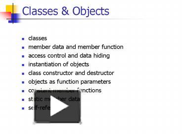 PPT – Classes PowerPoint presentation | free to download - id: 22cc87-MWEyZ