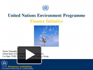 PPT – United Nations Environment Programme PowerPoint presentation ...