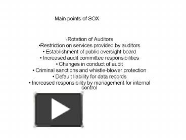 PPT – Main points of SOX PowerPoint presentation | free to view - id ...