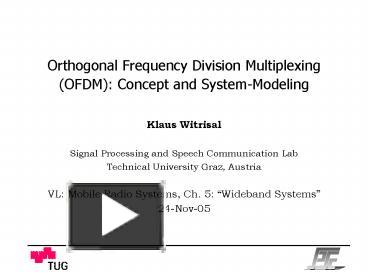Orthogonal Frequency Division Multiplexing OFDM: Concept and ...