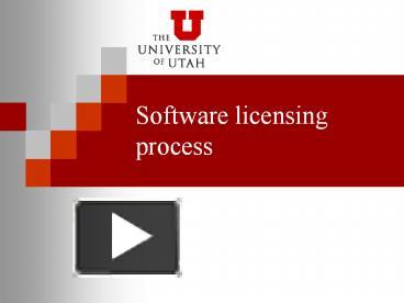 Software licensing process presentation | free to view