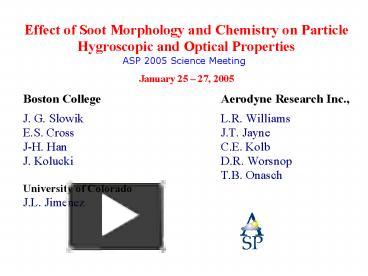Soot Particle Mass and Fractal Dimension presentation | free to view