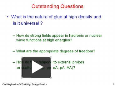 PPT – Outstanding Questions PowerPoint presentation | free to download ...