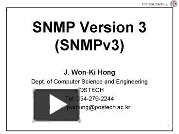SNMP Version 3 SNMPv3 presentation | free to view
