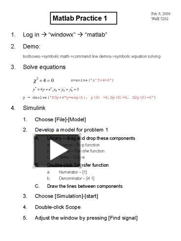 PPT – Matlab Practice 1 PowerPoint presentation | free to download - id ...