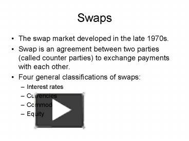 PPT – Swaps PowerPoint presentation | free to view - id: 22eefe-YTdlN