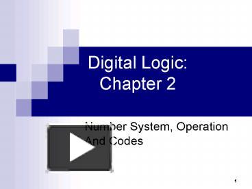PPT – Digital Logic: Chapter 2 PowerPoint presentation | free to view ...