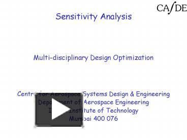 Sensitivity Analysis presentation | free to view
