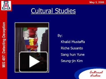 Cultural Studies presentation | free to view