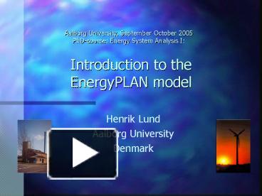 Introduction to the EnergyPLAN model presentation | free to download