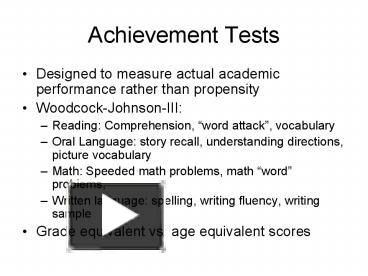 Achievement Tests presentation | free to download