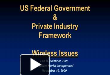 US Federal Government presentation | free to view