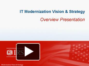 IT Modernization Vision presentation | free to view