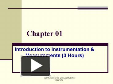 Introduction to Instrumentation presentation | free to view