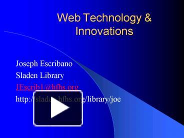 PPT – Web Technology PowerPoint presentation | free to view - id: 232bb ...