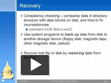 Recovery presentation | free to view