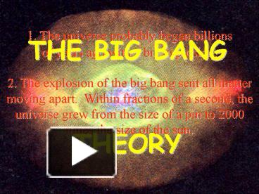PPT – THE BIG BANG THEORY PowerPoint presentation | free to view - id ...