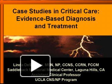 Case Studies in Critical Care: Evidence-Based Diagnosis and Treatment ...