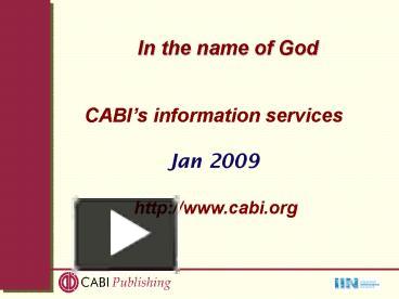 PPT – CAB Information Service PowerPoint presentation | free to view ...
