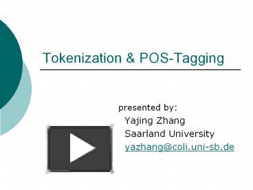 Tokenization presentation | free to download