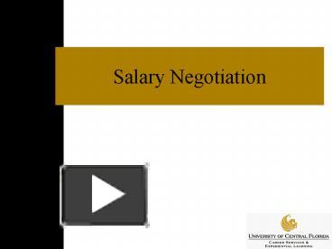 Salary Negotiation presentation | free to view