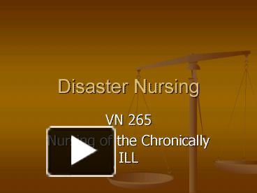 Disaster Nursing presentation | free to view